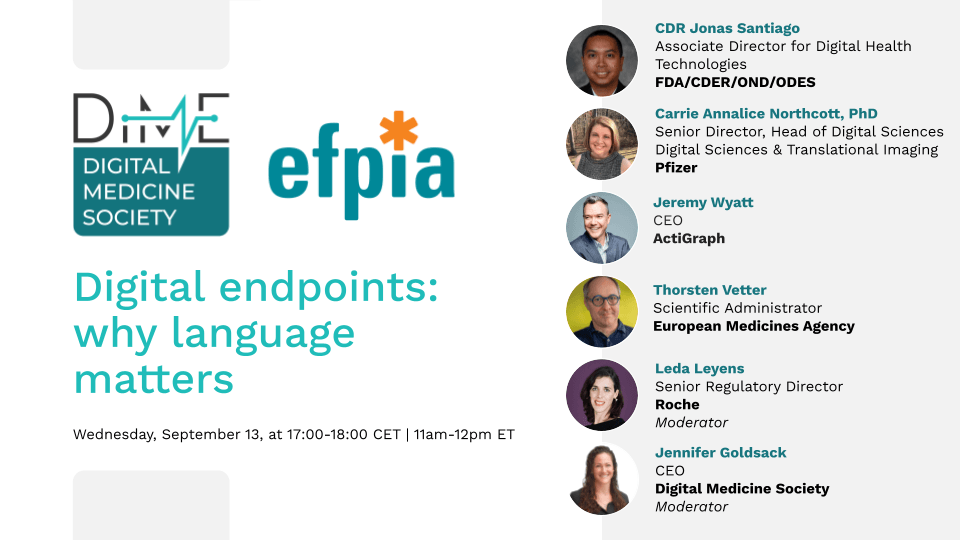 A common language for digital endpoint development – Digital Medicine Society (DiMe)